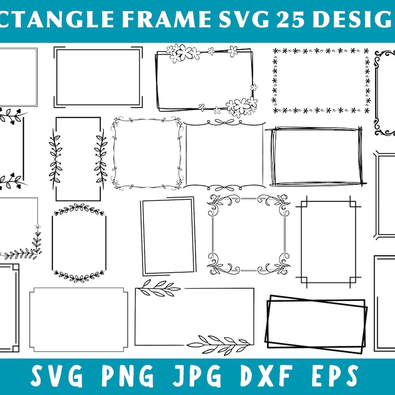 Rectangle Frame Svg - Etsy