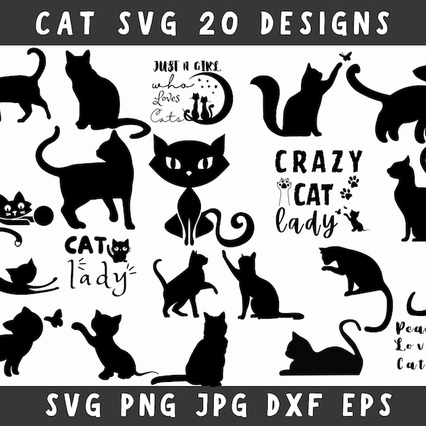Funny Cat Svg - Etsy