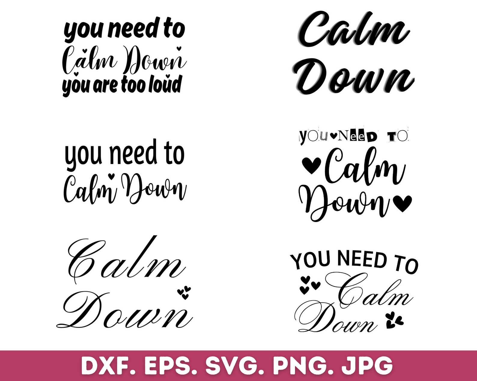 Calm Down Svg Bundle, Calm Down Png, Calm Down Svg, Calm Down Clipart ...