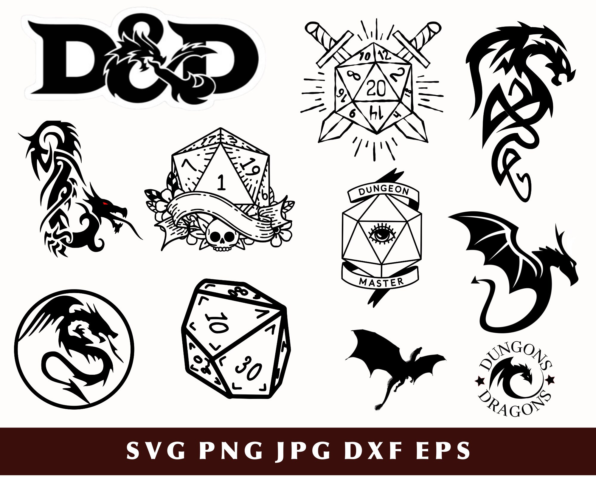 Dnd Svg Dnd Png Dragon Svg Dnd Clipart Dnd Stickers - Etsy UK