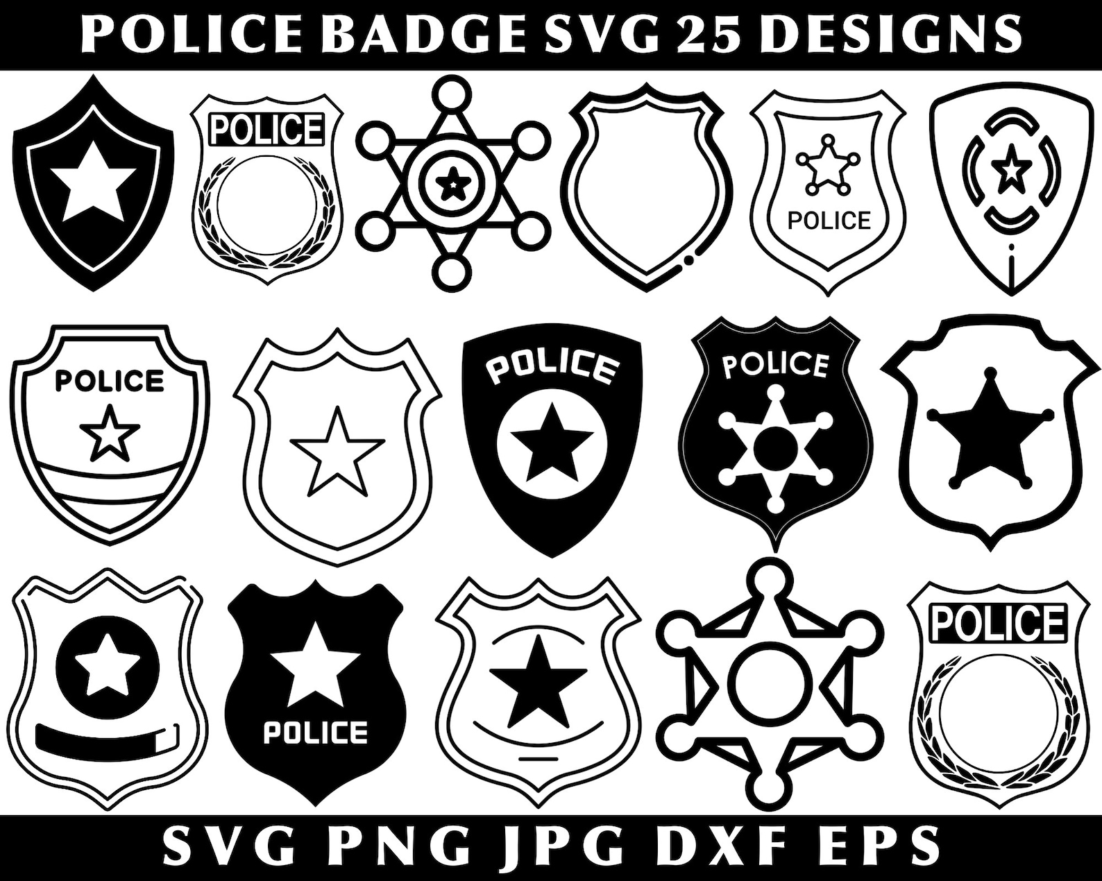 Police Badge Svg Bundle Police Badge Png Badge Svg Bundle Police