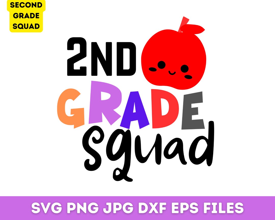 Second Grade Squad Svg, Rainbow 2nd Grade Svg, Second Grade Shirt ...