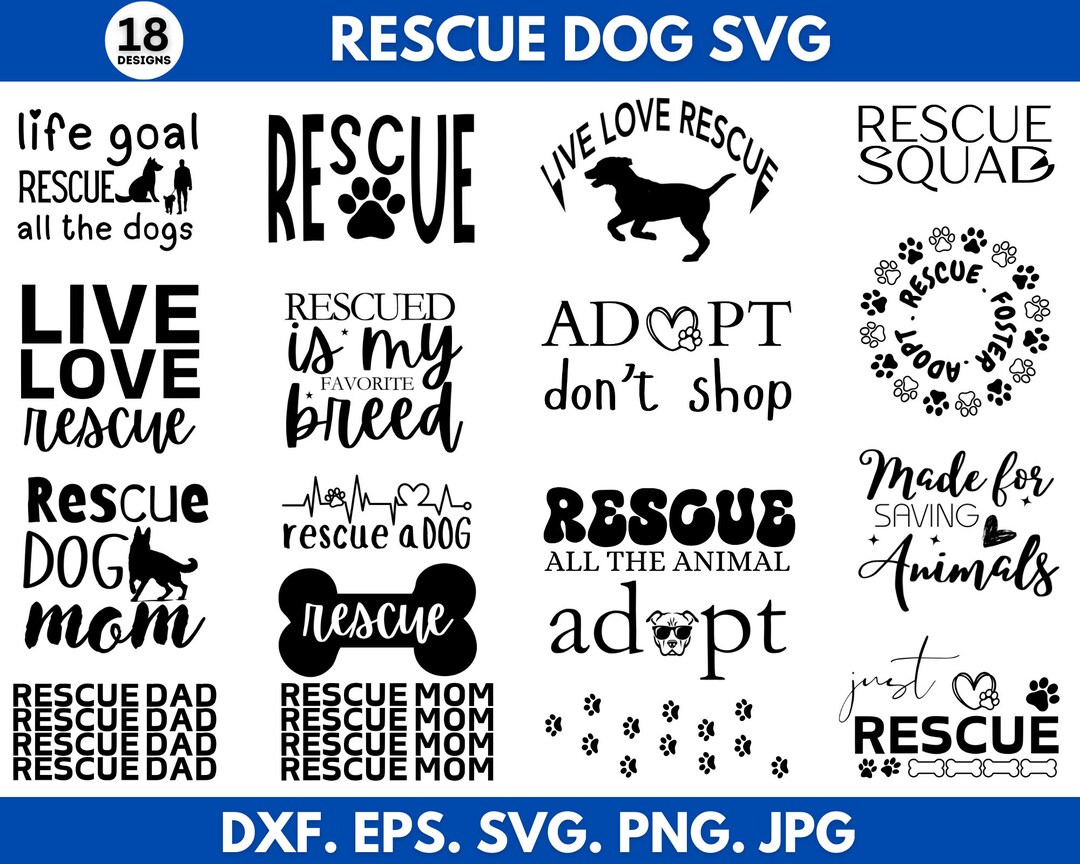 18+ Rescue Dog Svg Bundle, Dog Lover Svg, Dog Mama Svg, Silhouette, Svg ...
