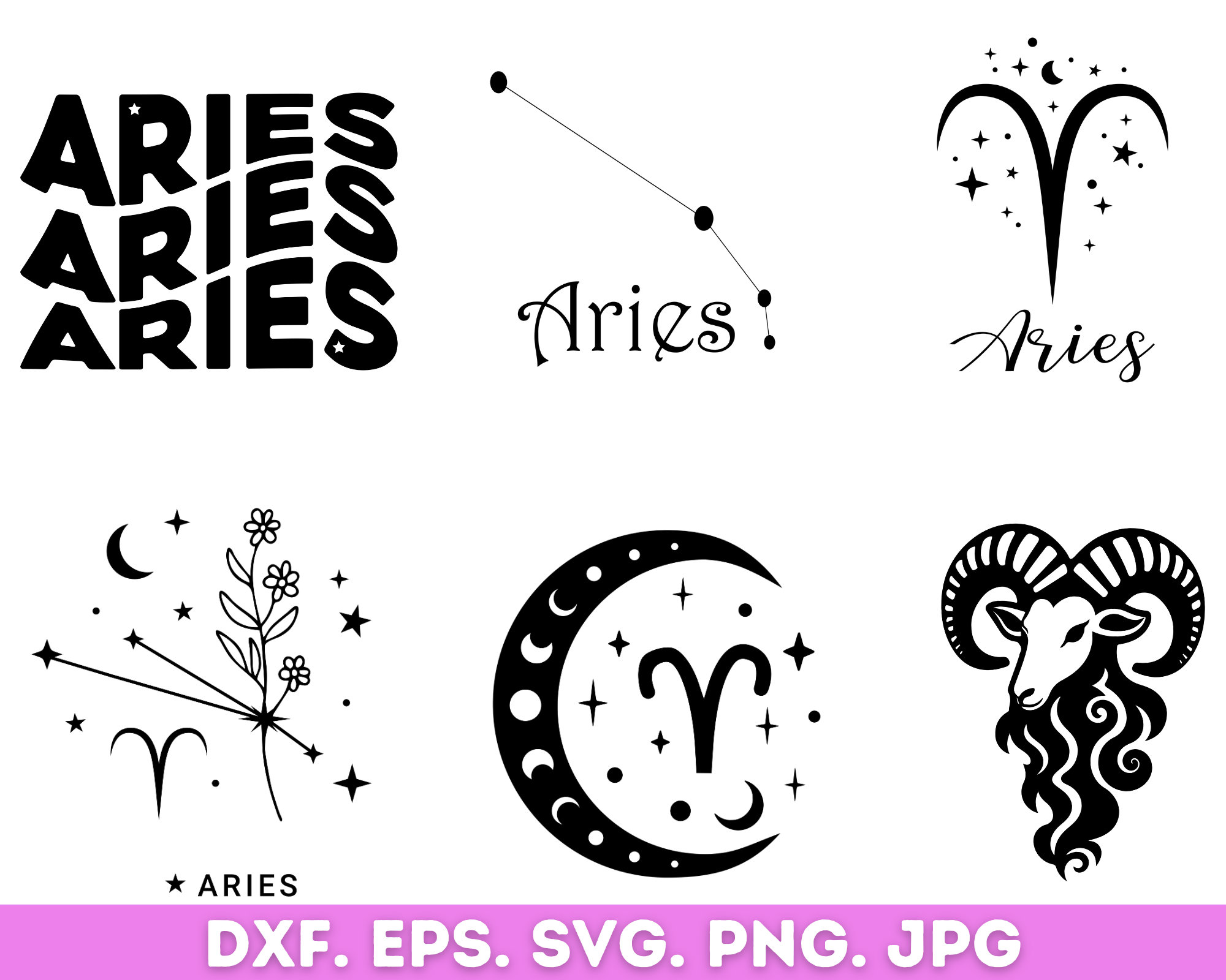 25 + Aries Svg Bundle, Aries Png Bundle, Aries Zodiac Svg, Aries Girl ...