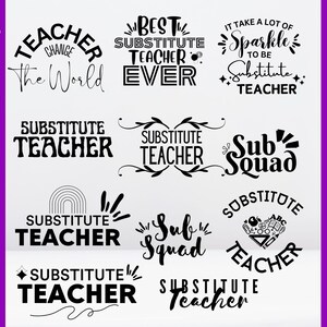 Substitute Teacher Svg Bundle, Teacher Appreciation Png, Back to School ...