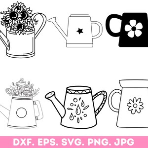 Watering Can Svg,waterin Can With Flowers Svg, Watering Can, Bouquet of ...