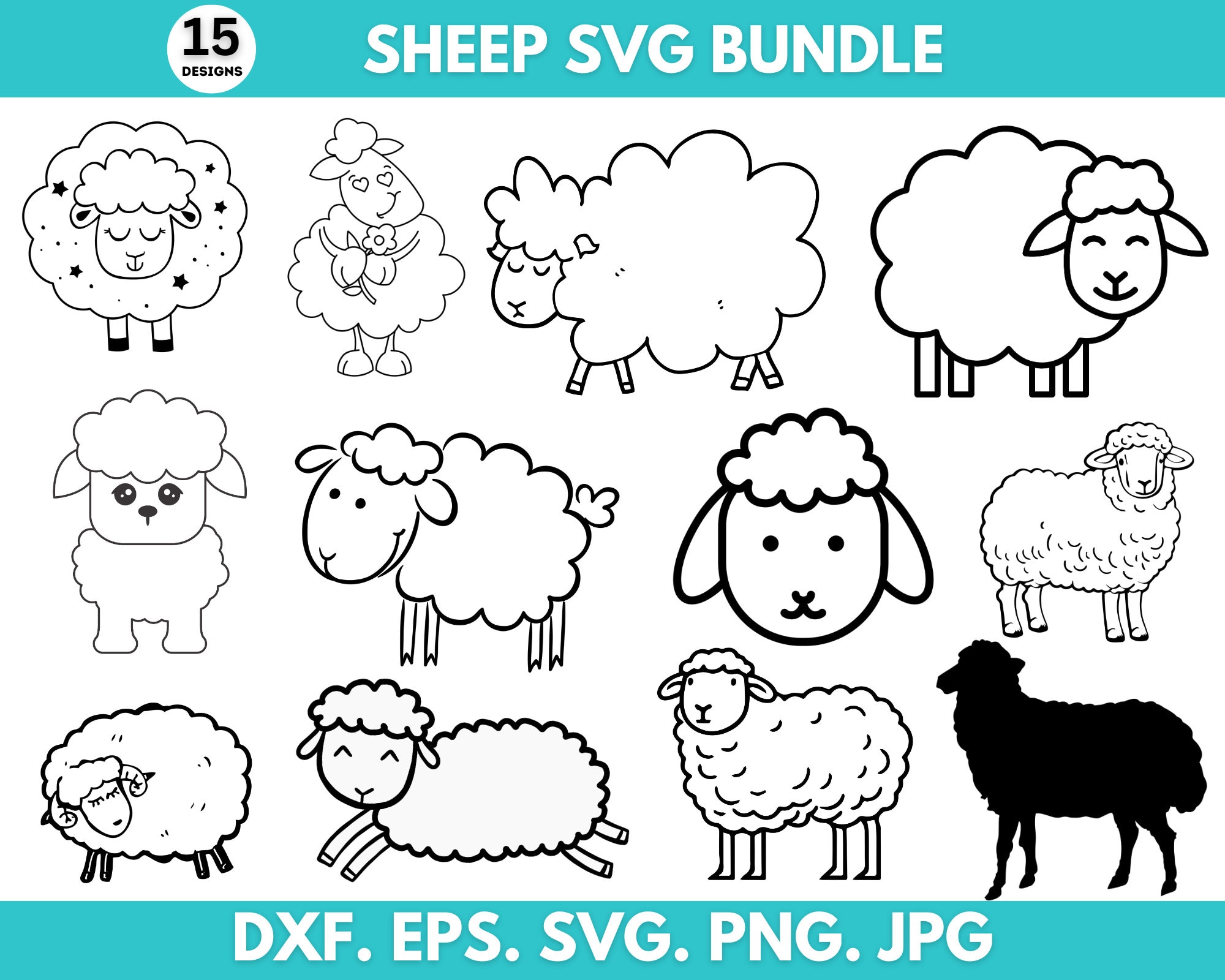 Sheep Svg Png Bundle, Sheep Png, Sheep Clipart, Animal Svg Bundle, Svg ...