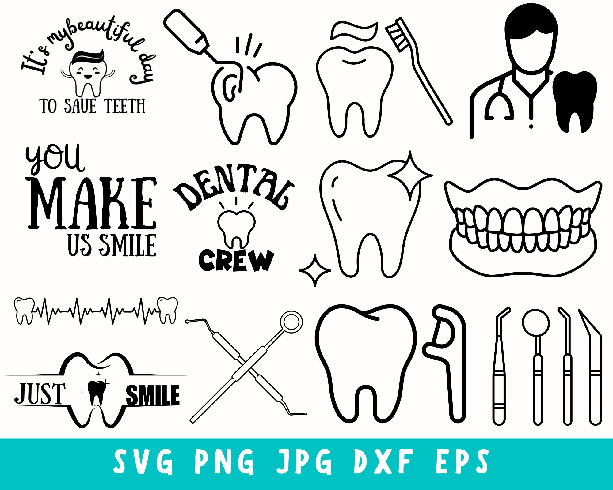 Dentist Svg Bundle, Dentist Png Bundle, Dentist Clipart, Dentist Quotes ...
