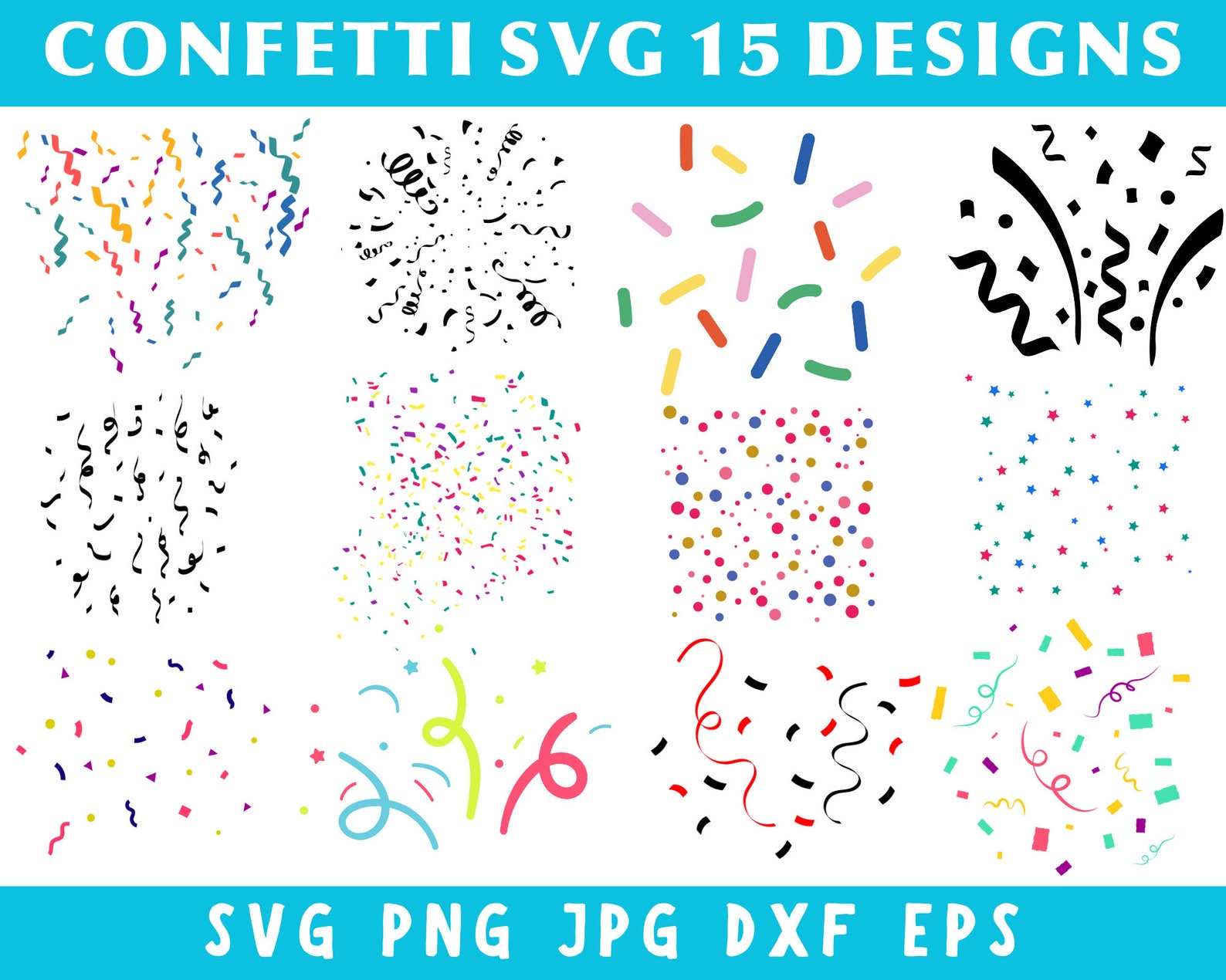 15+confetti Digital Download Designs, Confetti Png Bundle, Confetti ...