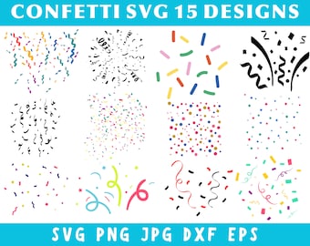 Confetti Svg Bundle, Confetti Png, Confetti Clipart, Birthday Svg, Svg ...
