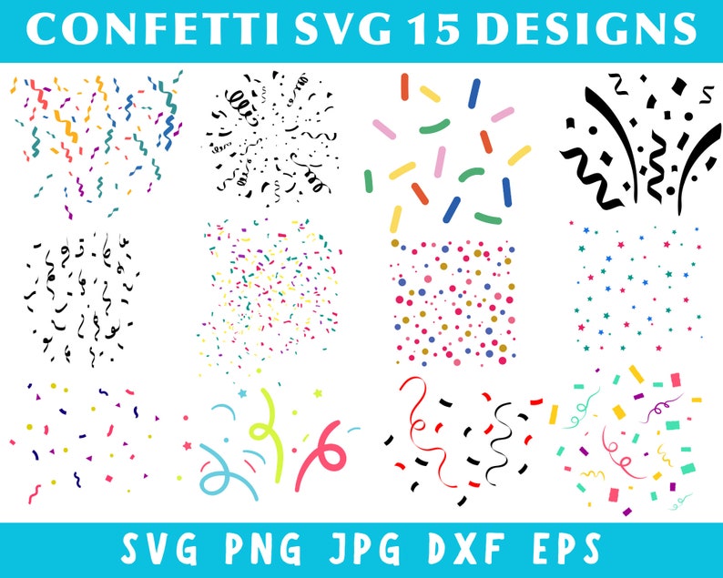 15+confetti Digital Download Designs, Confetti Png Bundle, Confetti ...
