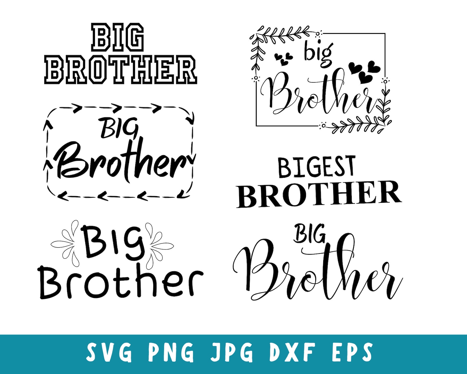 Big Brother Svg Bundle, Big Brother Png, Big Bro Clipart, Big Brother ...