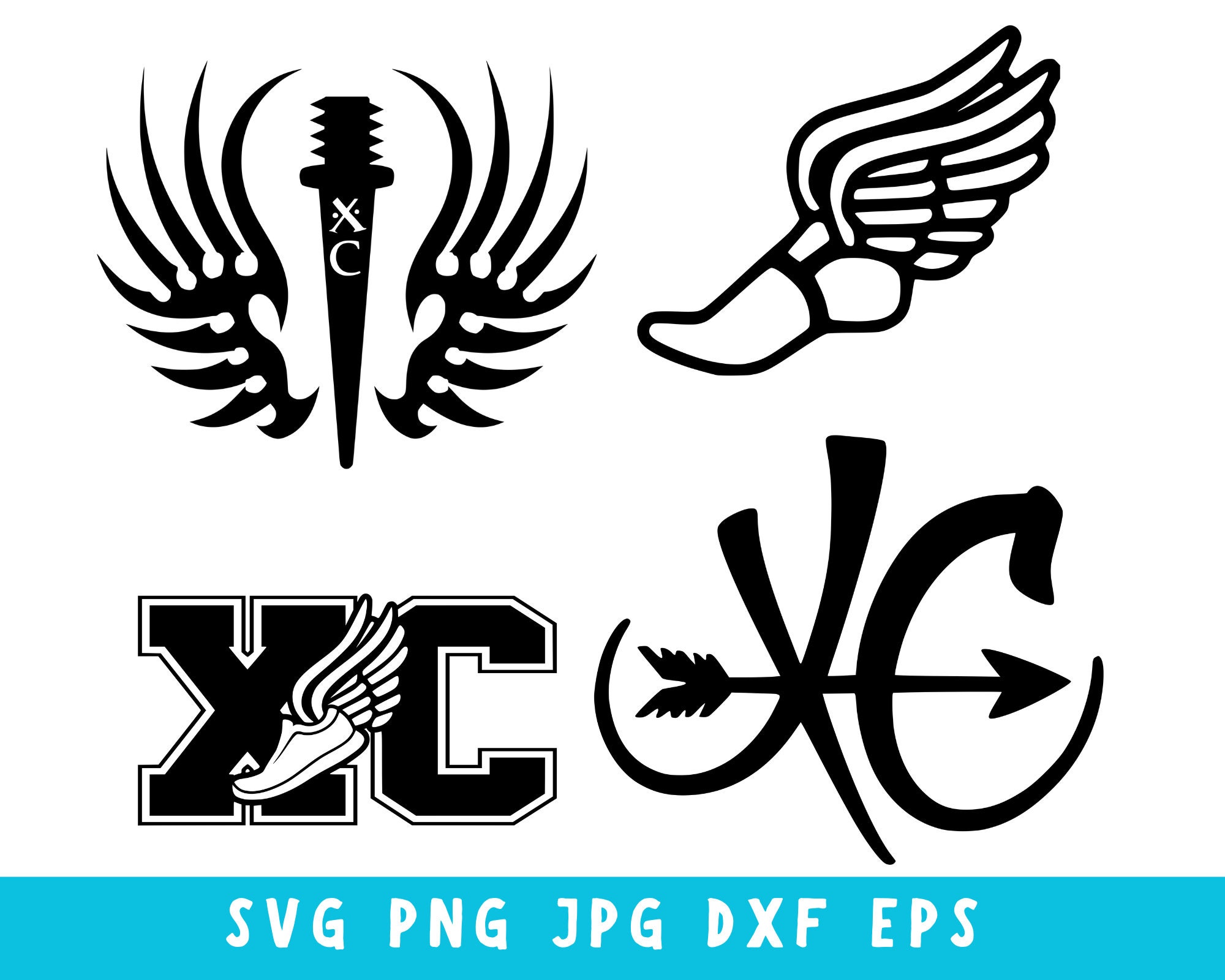 Cross Country Svg Bundle Cross Country Logo Svg for Shirts - Etsy