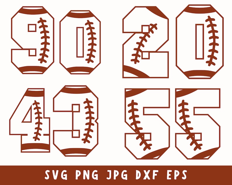 Football Numbers Svgpng Numbers Svg Bundle Football Numbers - Etsy