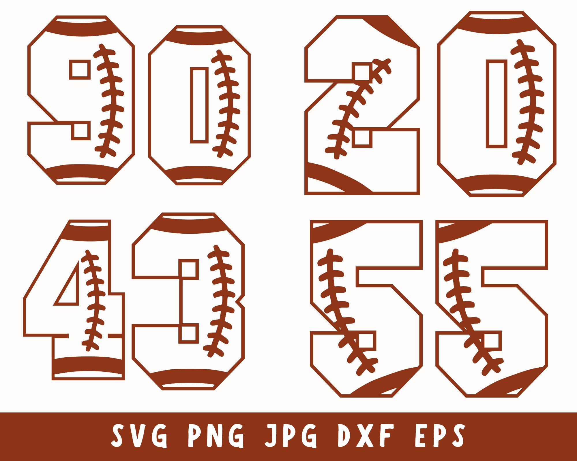 Football Numbers Svgpng Numbers Svg Bundle Football Numbers - Etsy