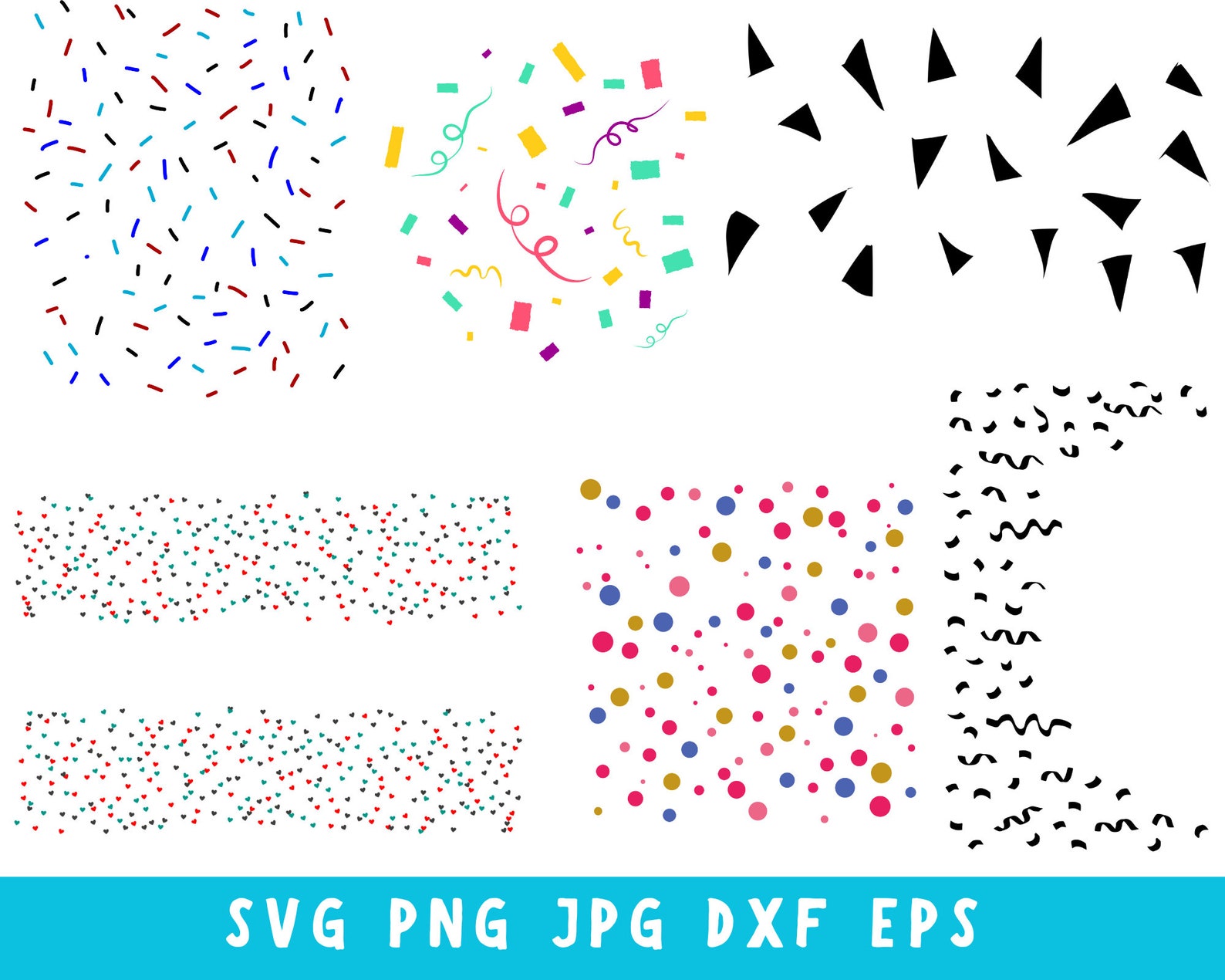 15+confetti Digital Download Designs, Confetti Png Bundle, Confetti ...