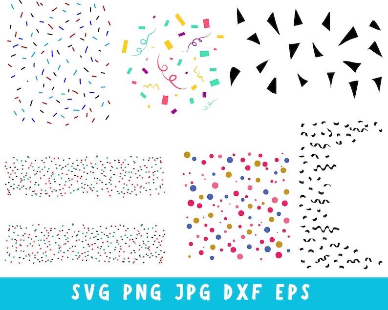 15confetti Digital Download Designs, Confetti Png Bundle, Confetti ...
