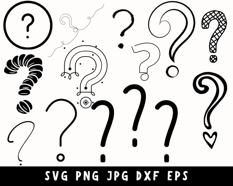 30 + Digital Designs Question Mark Svg Png Bundle, Silhouette / Cricut ...