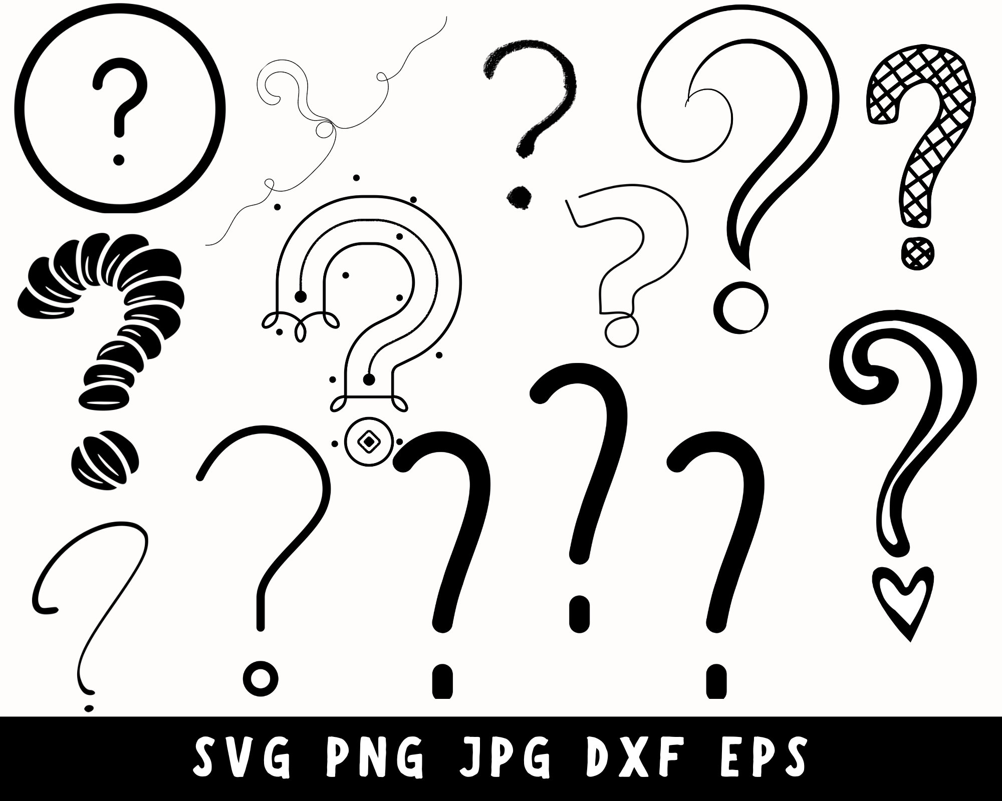 30 + Digital Designs Question Mark Svg Png Bundle, Silhouette / Cricut ...