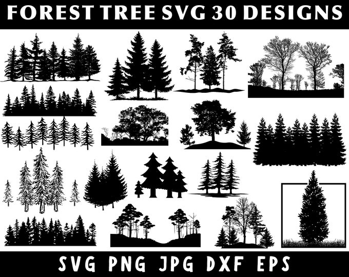 Forest Tree Svg Bundle, Forest Tree Png, Tree Svg, Camping Svg, Tree ...
