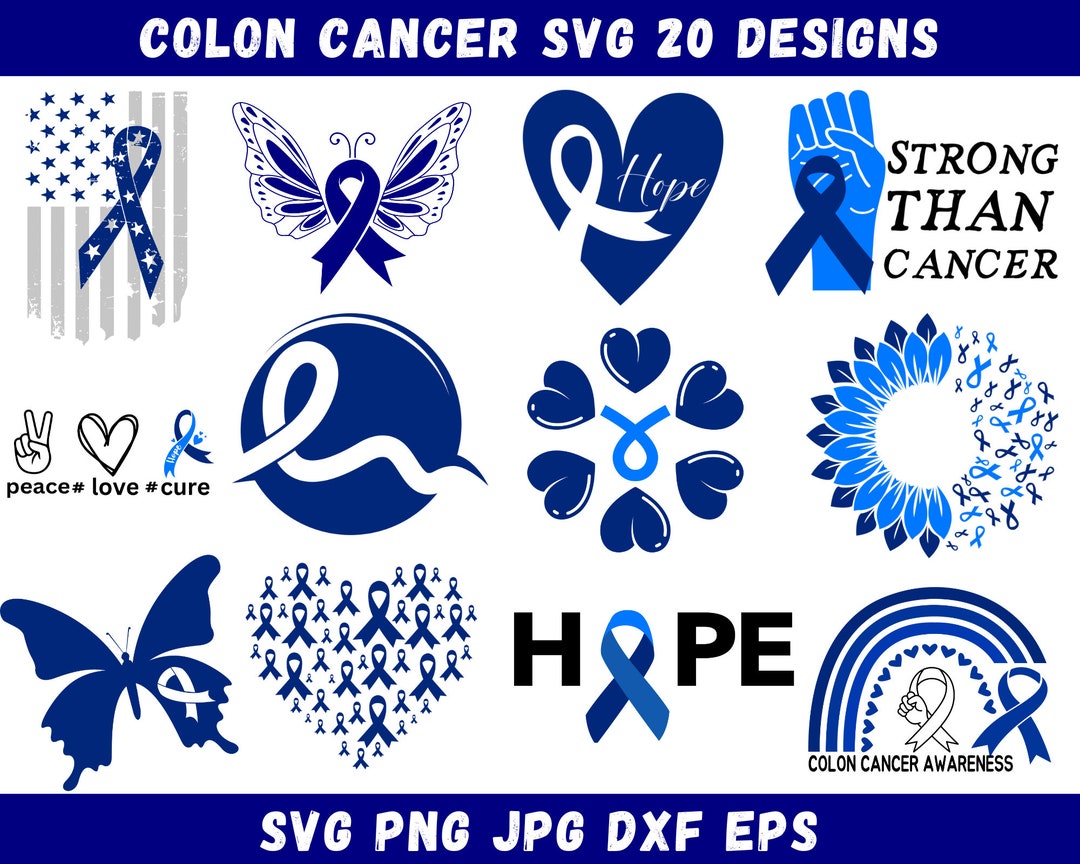 Colon Cancer Svg, Cancer Ribbon Svg, Cancer Awareness Svg, Colon Cancer ...