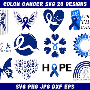 Colon Cancer Svg, Cancer Ribbon Svg, Cancer Awareness Svg, Colon Cancer ...
