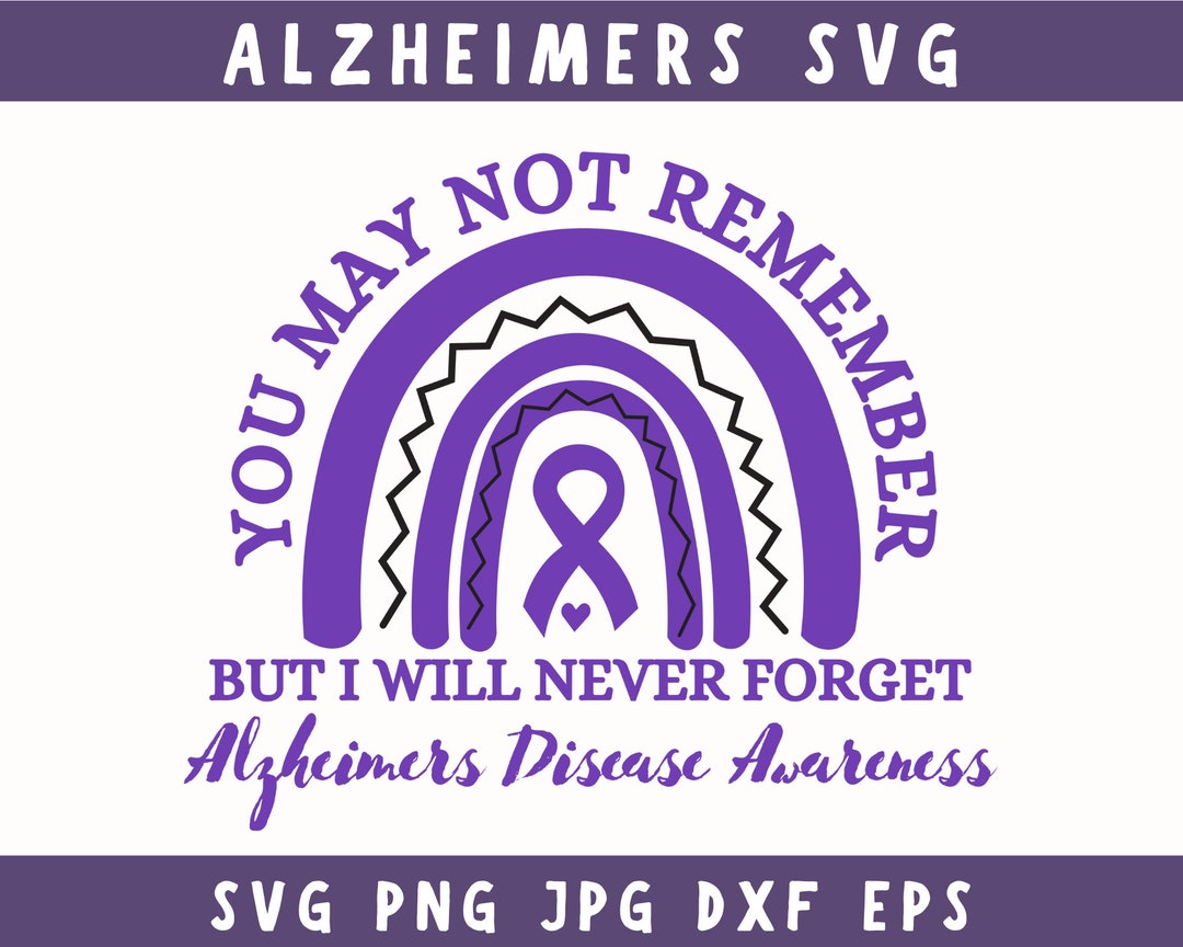 Alzheimer's Svg, Alzheimer's Png, Alzheimer Awareness, Purple Ribbon ...