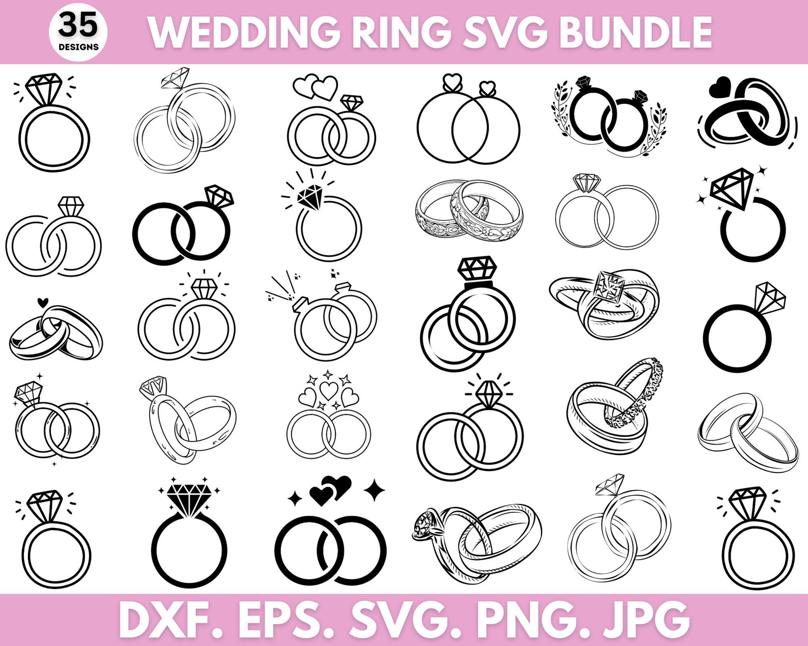 Wedding Ring Svg, Marriage Ring Svg, Wedding Png,wedding Clipart ...