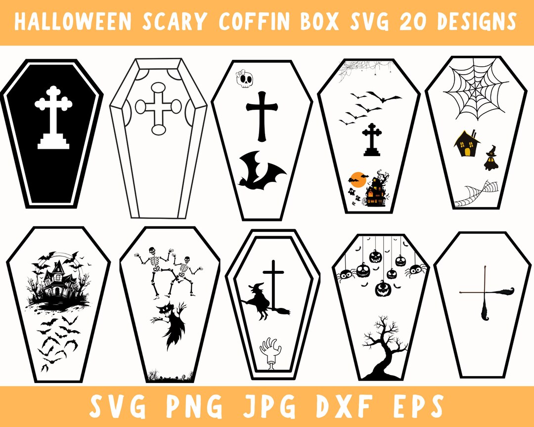 Halloween Scary Coffin Box Svg Png Bundle, Halloween Svg, Halloween ...