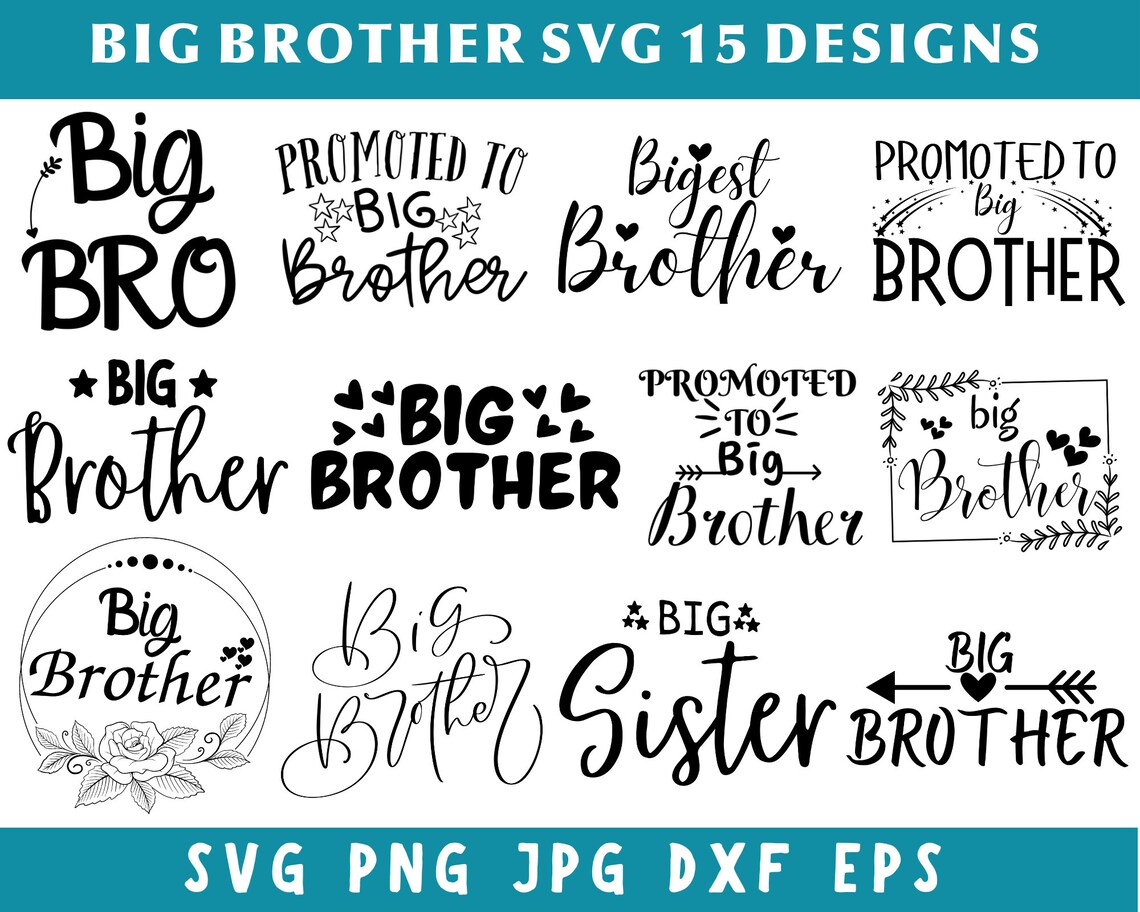 Big Brother Svg Bundle, Big Brother Png, Big Bro Clipart, Big Brother ...