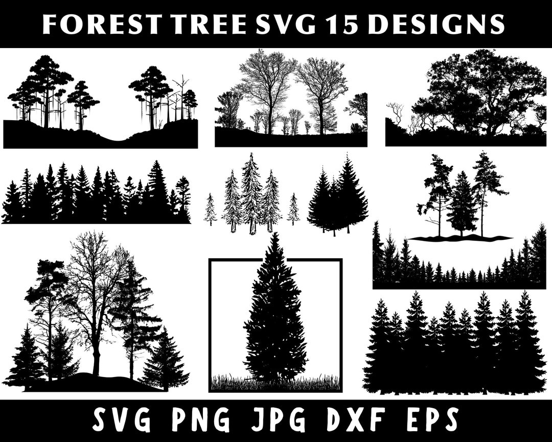 Tree Svg Bundle, Pine Tree Svg, Nature Svg, Forest Svg, Forest Tree Svg ...
