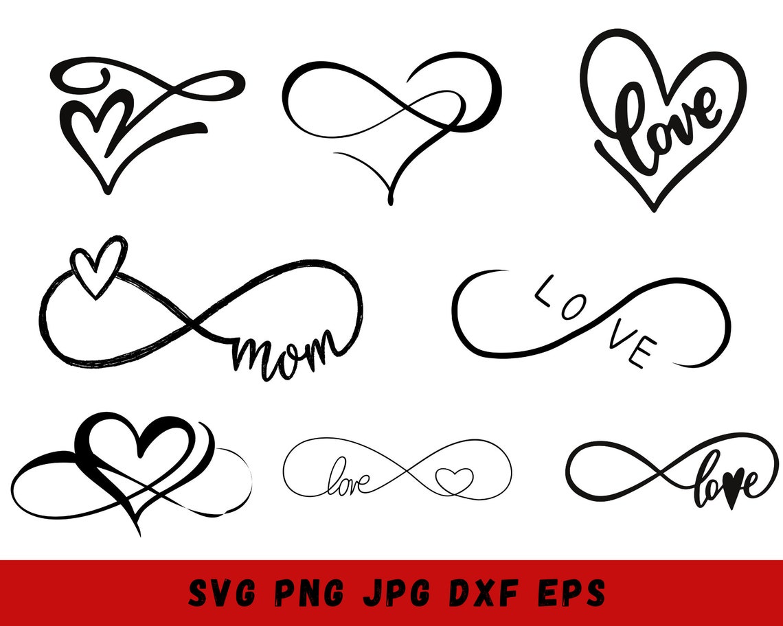 Infinity Heart Svg, Heart Outline Svg, Heart Png, Infinity Dxf ...
