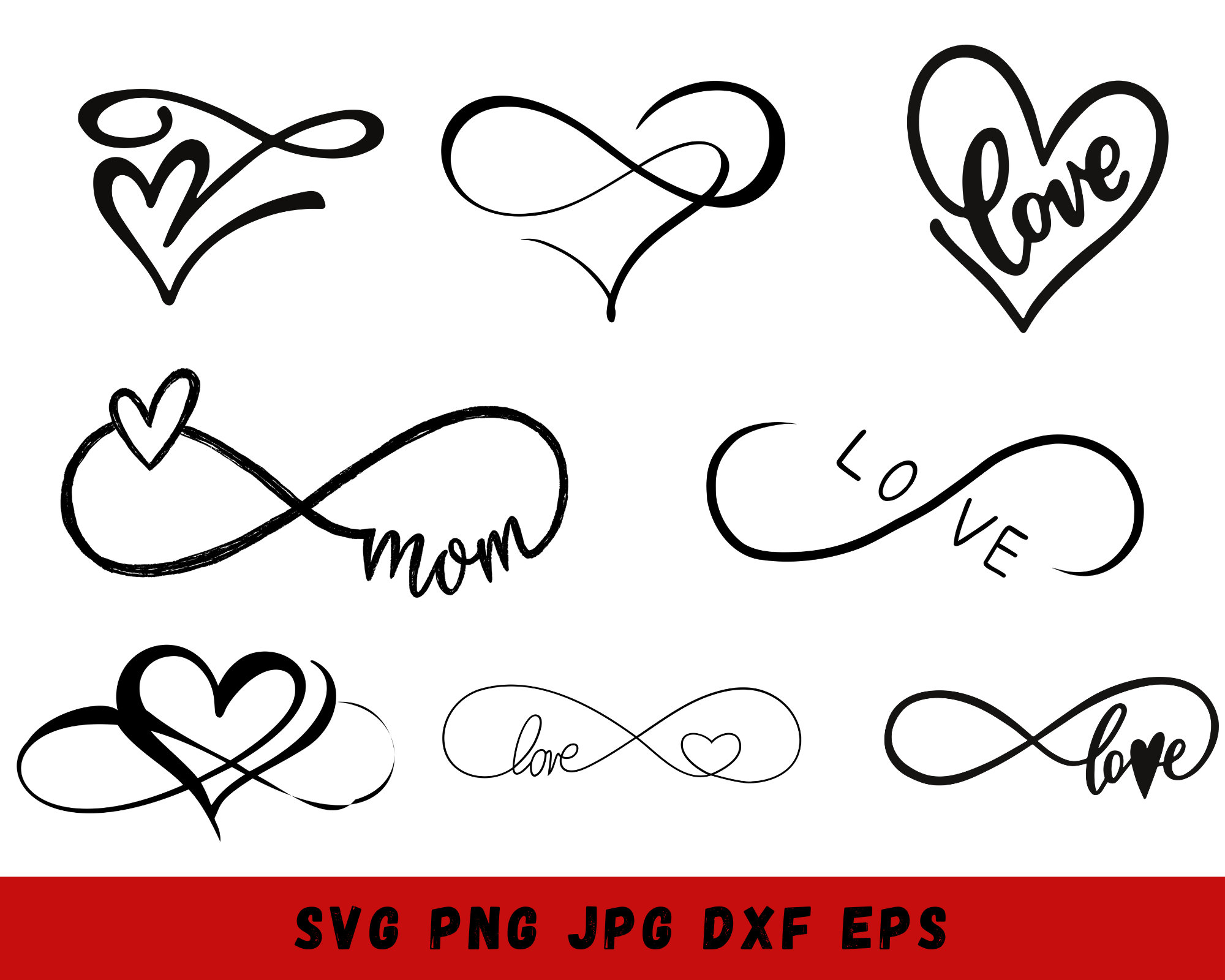 Infinity Heart Svg, Heart Outline Svg, Heart Png, Infinity Dxf ...