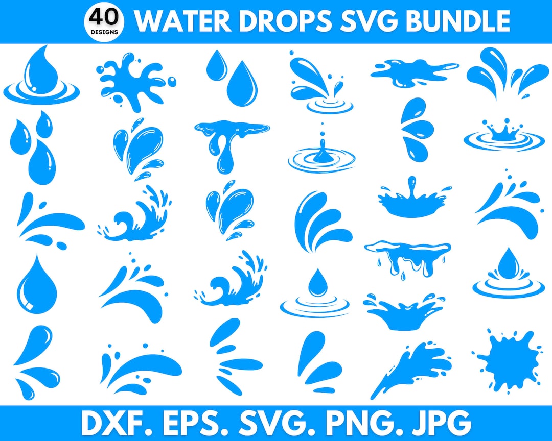Water Drops Svg Bundle, Water Drops Png, Rain Drops Svg, Rain Svg ...