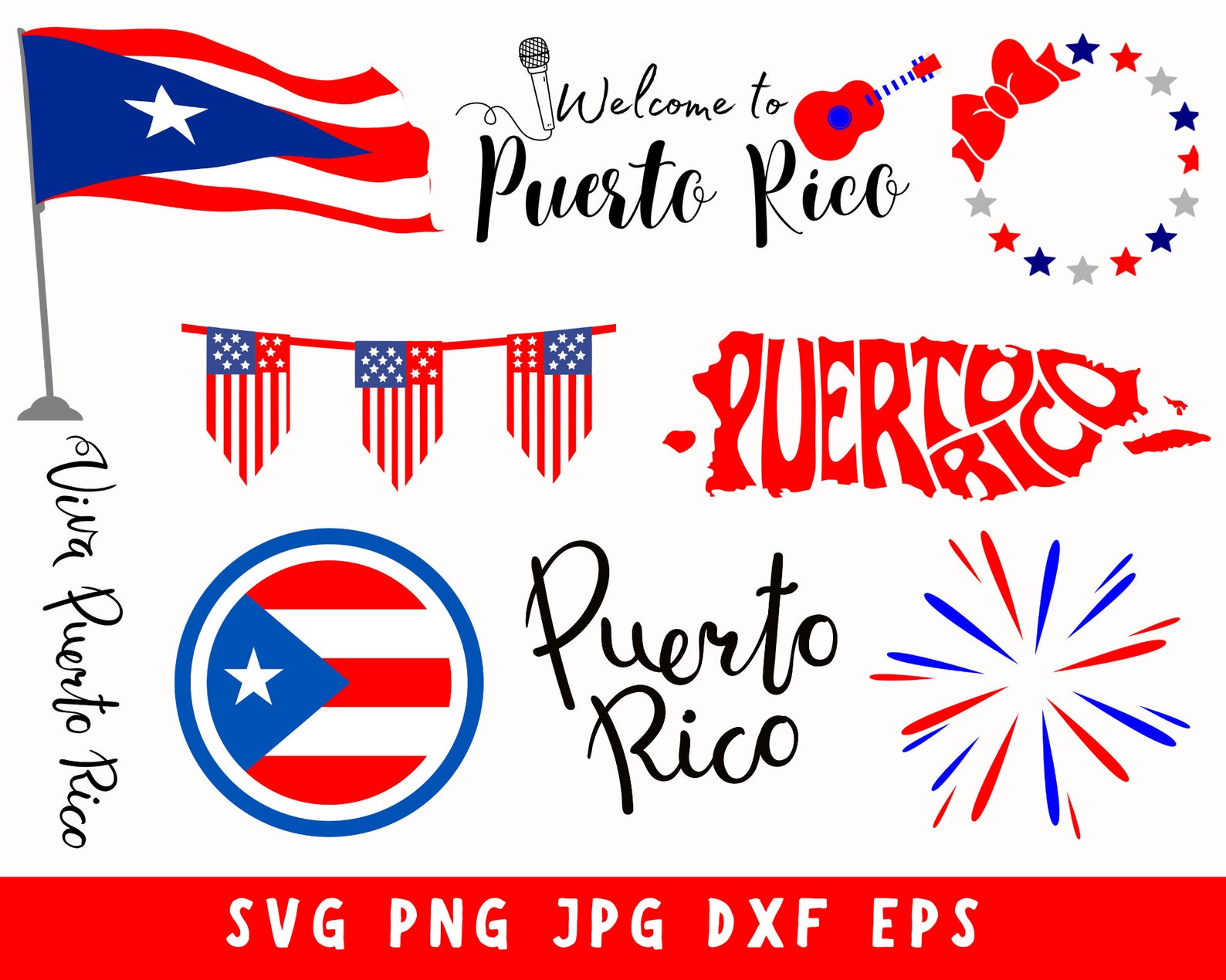 Puerto Rico Svg Bundle, Puerto Rican Svg Png, Puerto Rico Png, Puerto ...