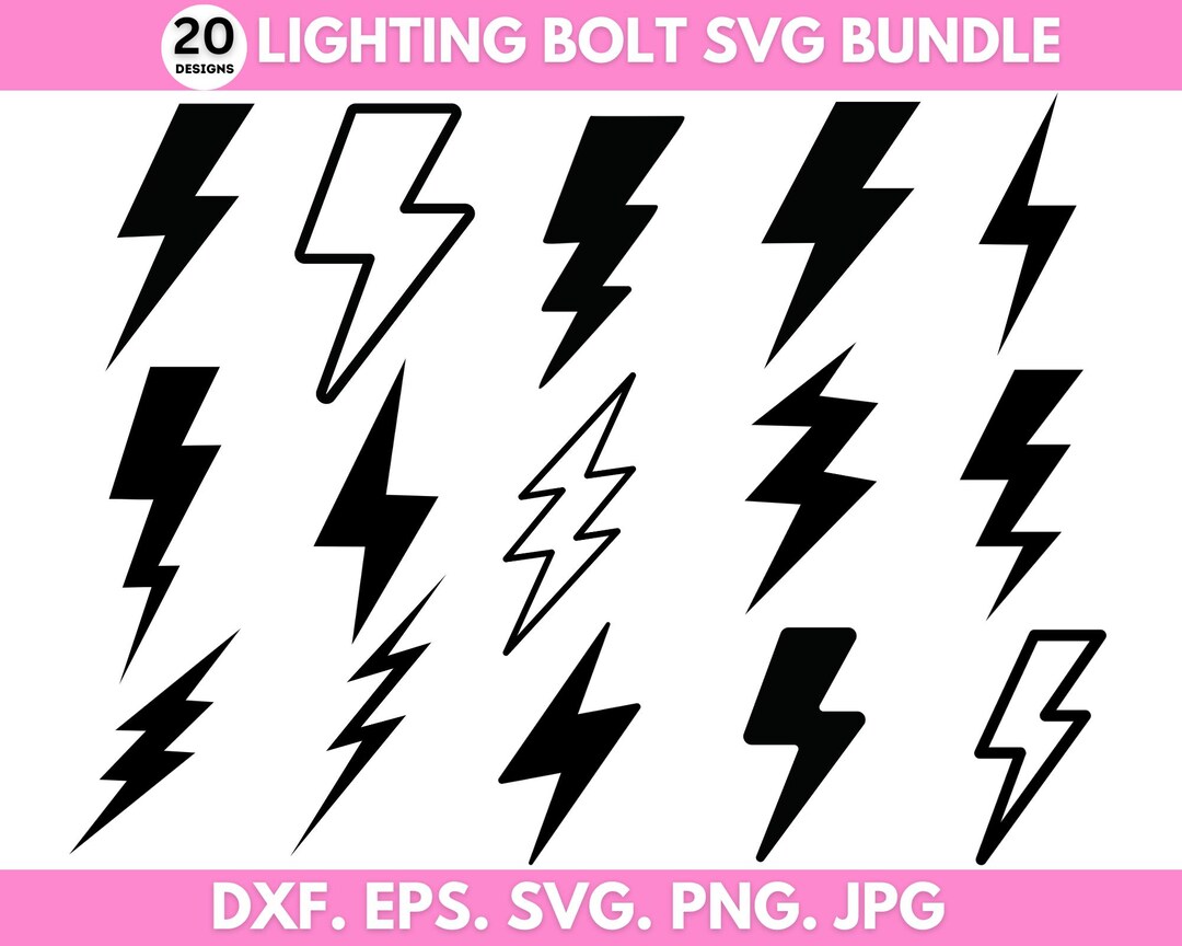 20+ Lighting Bolt Svg Png Bundle, Thunder Png, Lighting Bolt Clipart ...