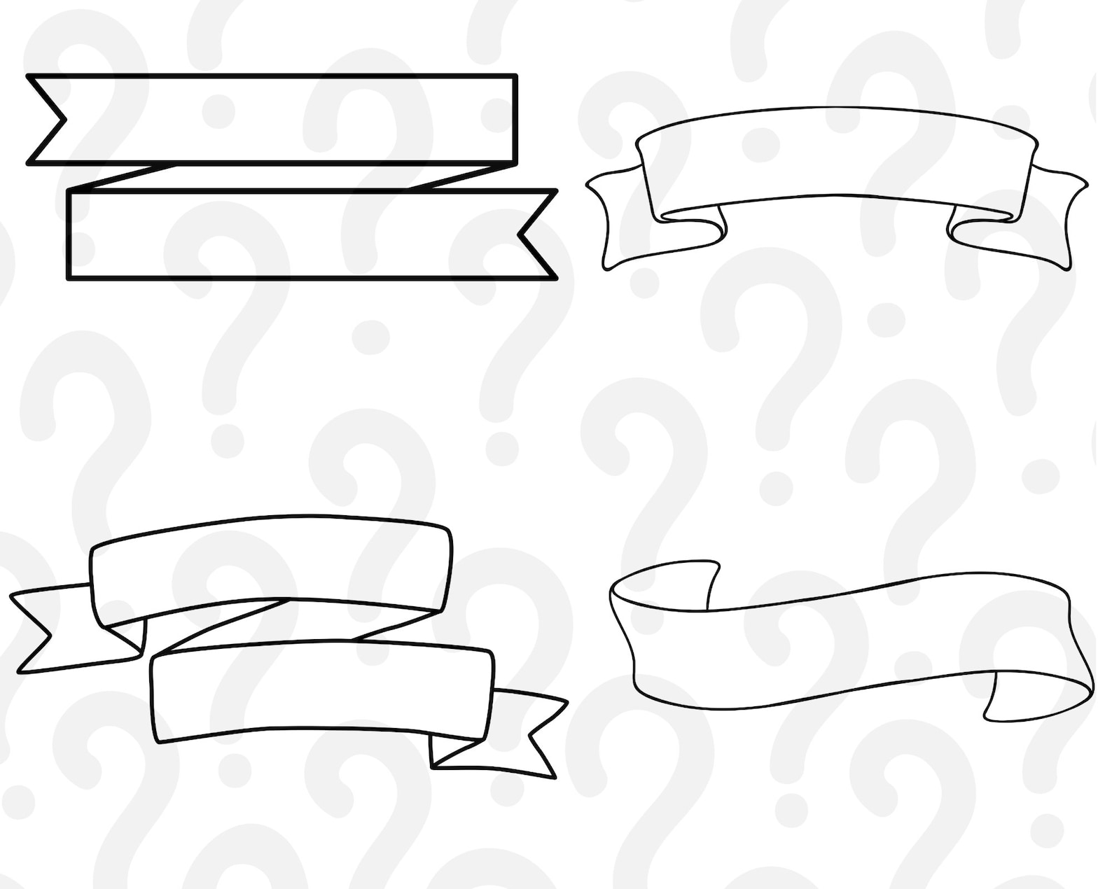 Ribbon Banner Svg Bundle Ribbon Clipart Ribbon Svg Banner Outline