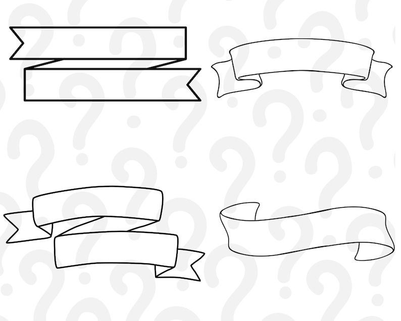 Ribbon Banner Svg Bundle, Ribbon Clipart, Ribbon Svg, Banner Outline ...