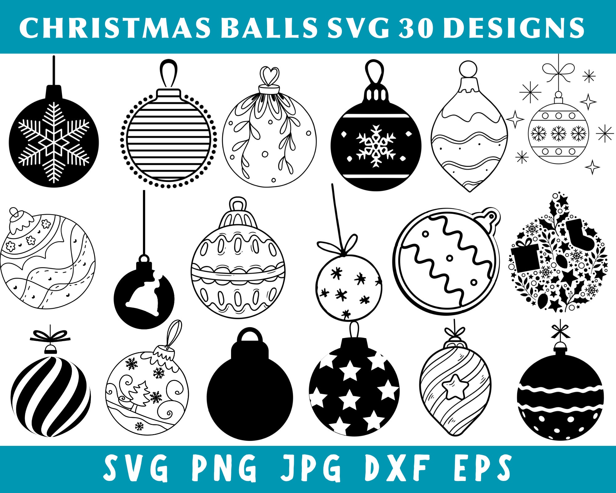 Christmas Svg, Christmas Balls Svg Bundle, Christmas Clipart, New Year ...