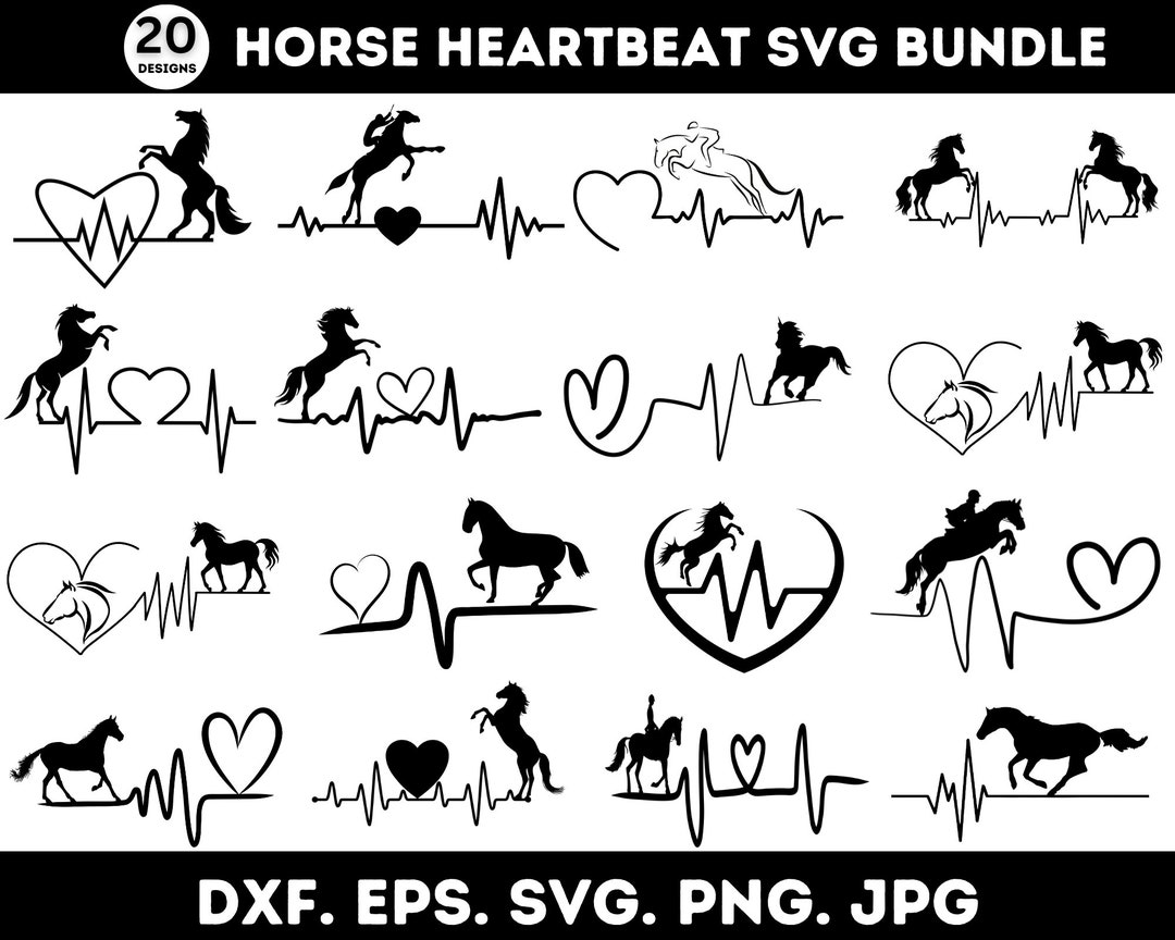 Horse Heartbeat Svg Bundle, Horse Heartbeat Png,svg for Shirts,funny ...