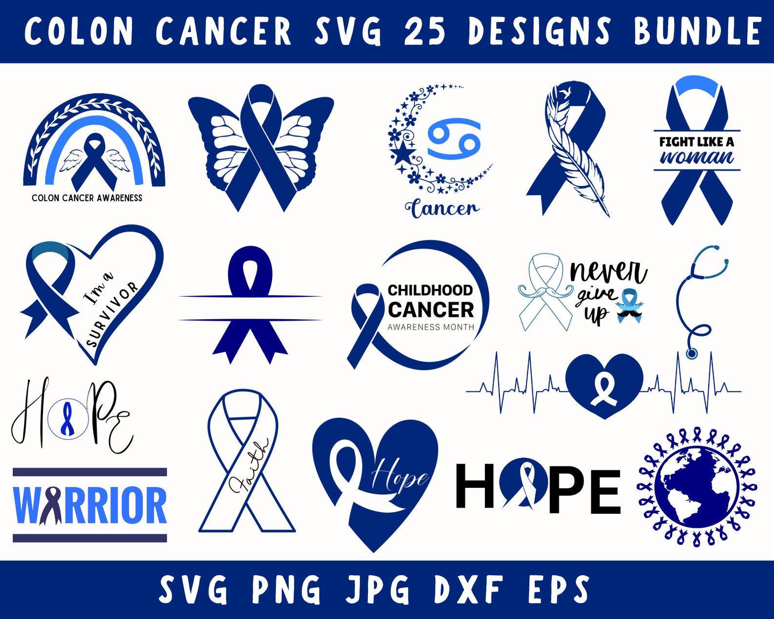 Colon Cancer Svg, Cancer Ribbon Svg, Cancer Awareness Svg, Colon Cancer ...