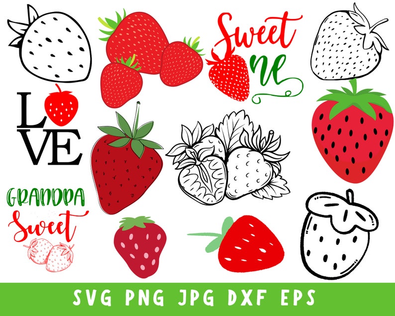 Strawberry Svg, Strawberry Png, Strawberry Clipart, Strawberry Dxf ...