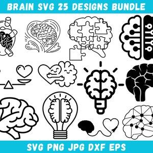 Brain Svg Bundle, Brain Png, Brain Clipart, Brain Vector, Brain Svg ...