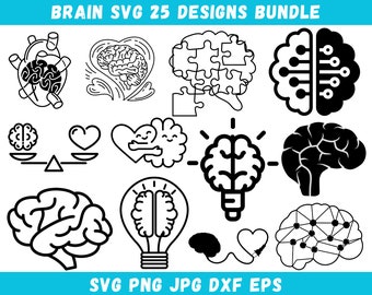 Brain Svg, Brain Png, Brain Clipart, Brain Vector, Brain Svg Bundle ...