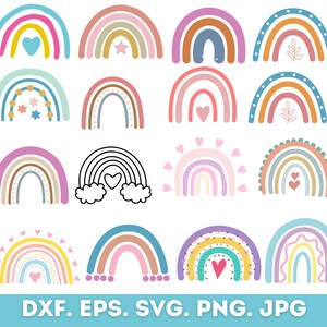 20 Rainbow Svg, Rainbow Png, Cute Rainbow Svg, Hand Drawn Rainbow ...