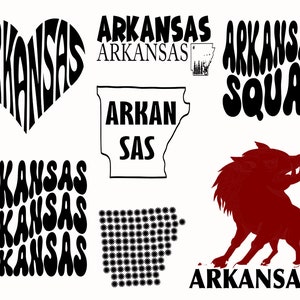 Arkansas State Outline Svg Bundle, Arkansas Png, Arkansas Cut File ...
