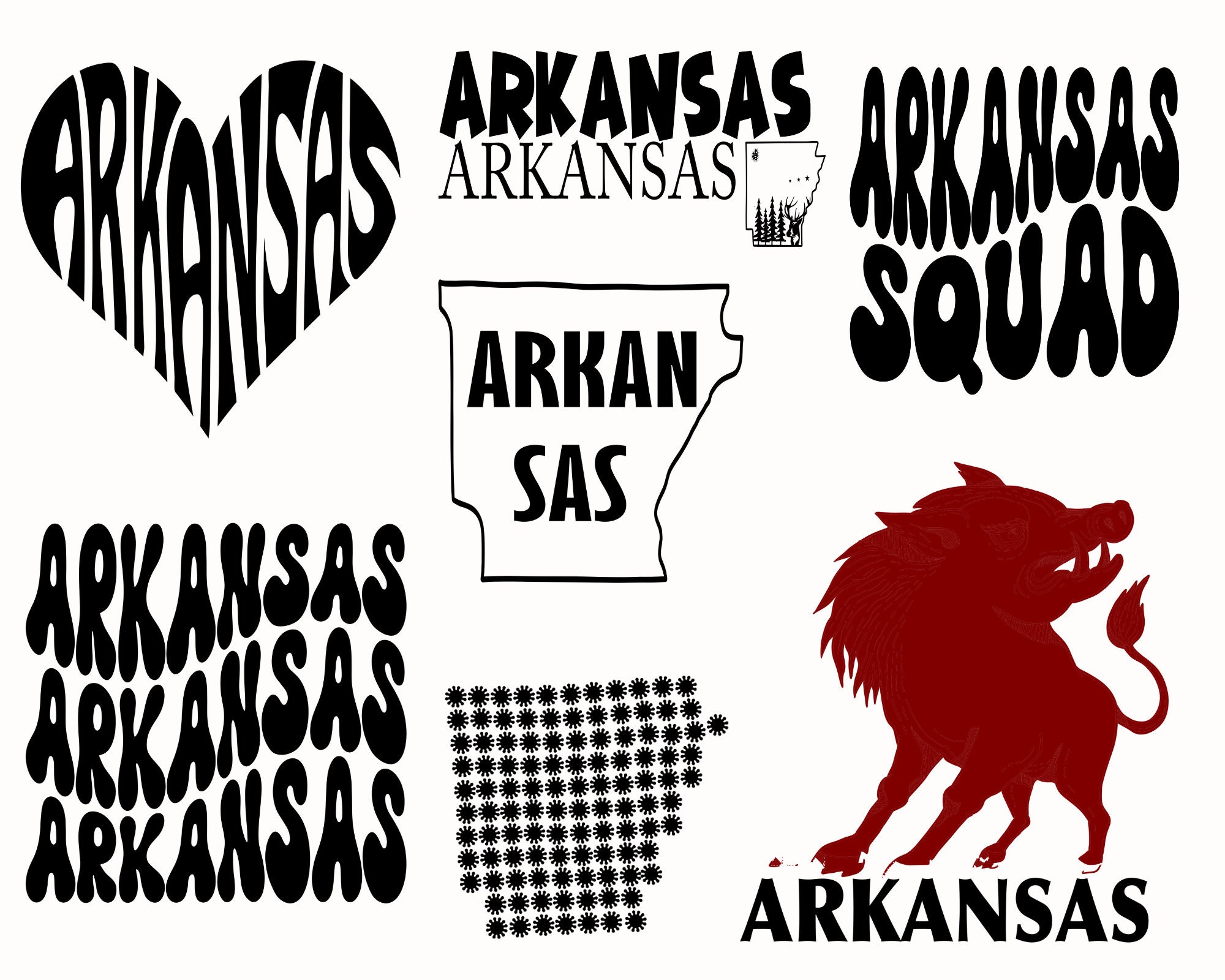 Arkansas State Svg Bundle, Arkansas Svg, Arkansas Png, Arkansas Clipart ...