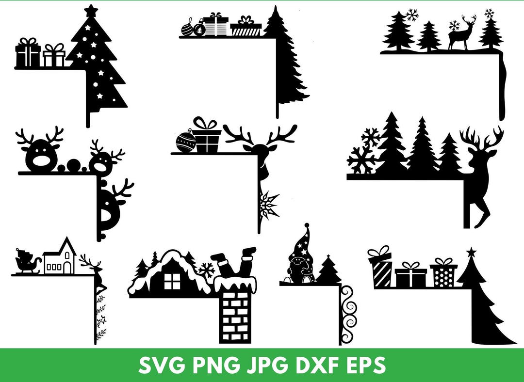 Christmas Door Corner Svg Bundle, Christmas Svg, Christmas Door Corner ...