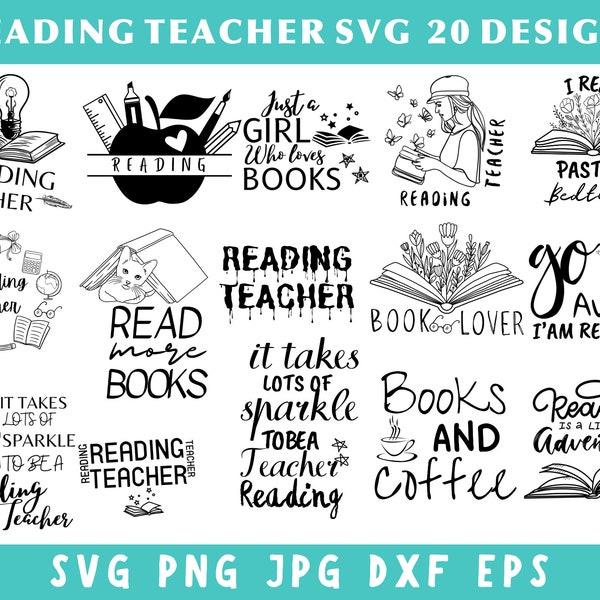Reading Svg - Etsy