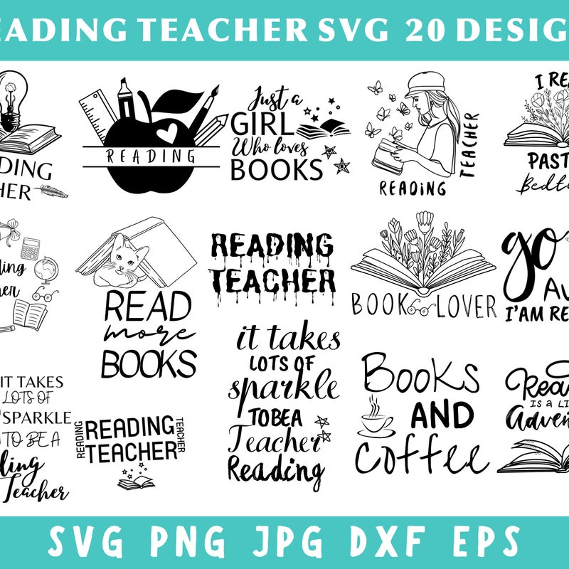 Reading Svg - Etsy